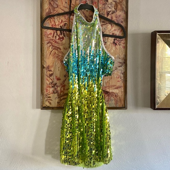 Yandy | Dresses | 9s Vintage Stretch Sequin Embellished Dance Costume ...
